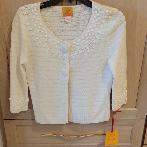 Ruby Rd. | Sweaters | Ruby Rd White Knit Cardigan | Poshmark